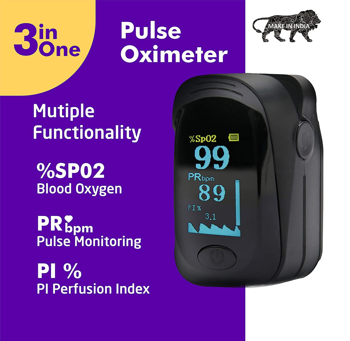 Biotronix Finger Tip Pulse Oximeter Black Deluxe model C101H1 – A2Z ...